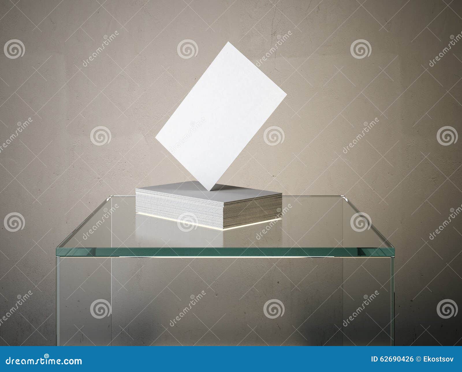 Stack of Business Cards on the Glass Podium. Stock Photo - Image of ...