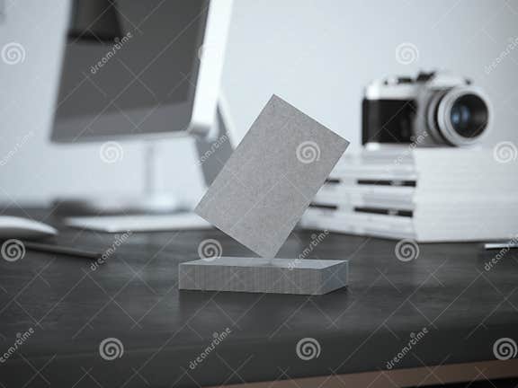 Stack of Business Cards on the Table with Computer. Stock Image - Image ...