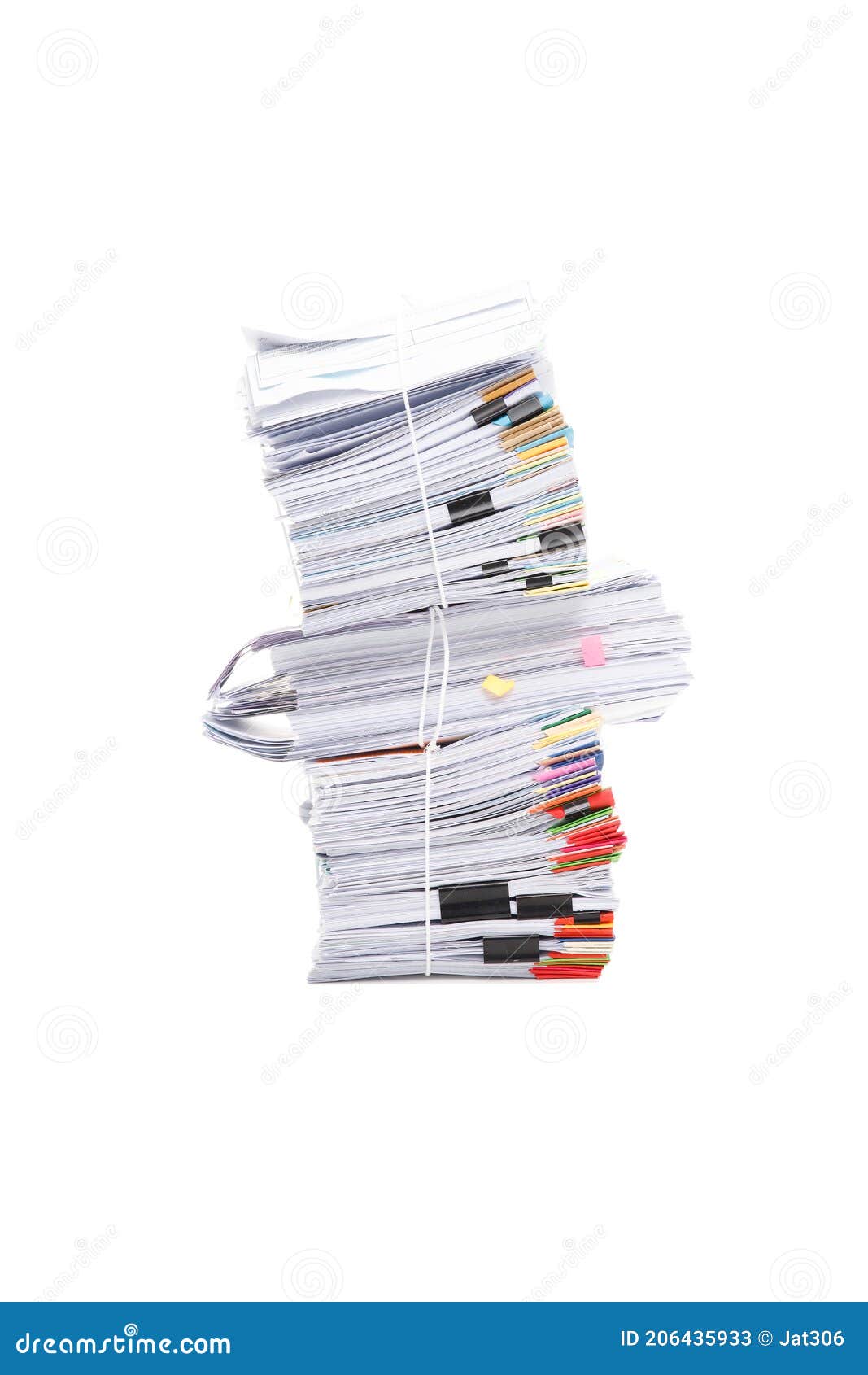 Stack of Business Papers Isolated on White Background Stock Image ...