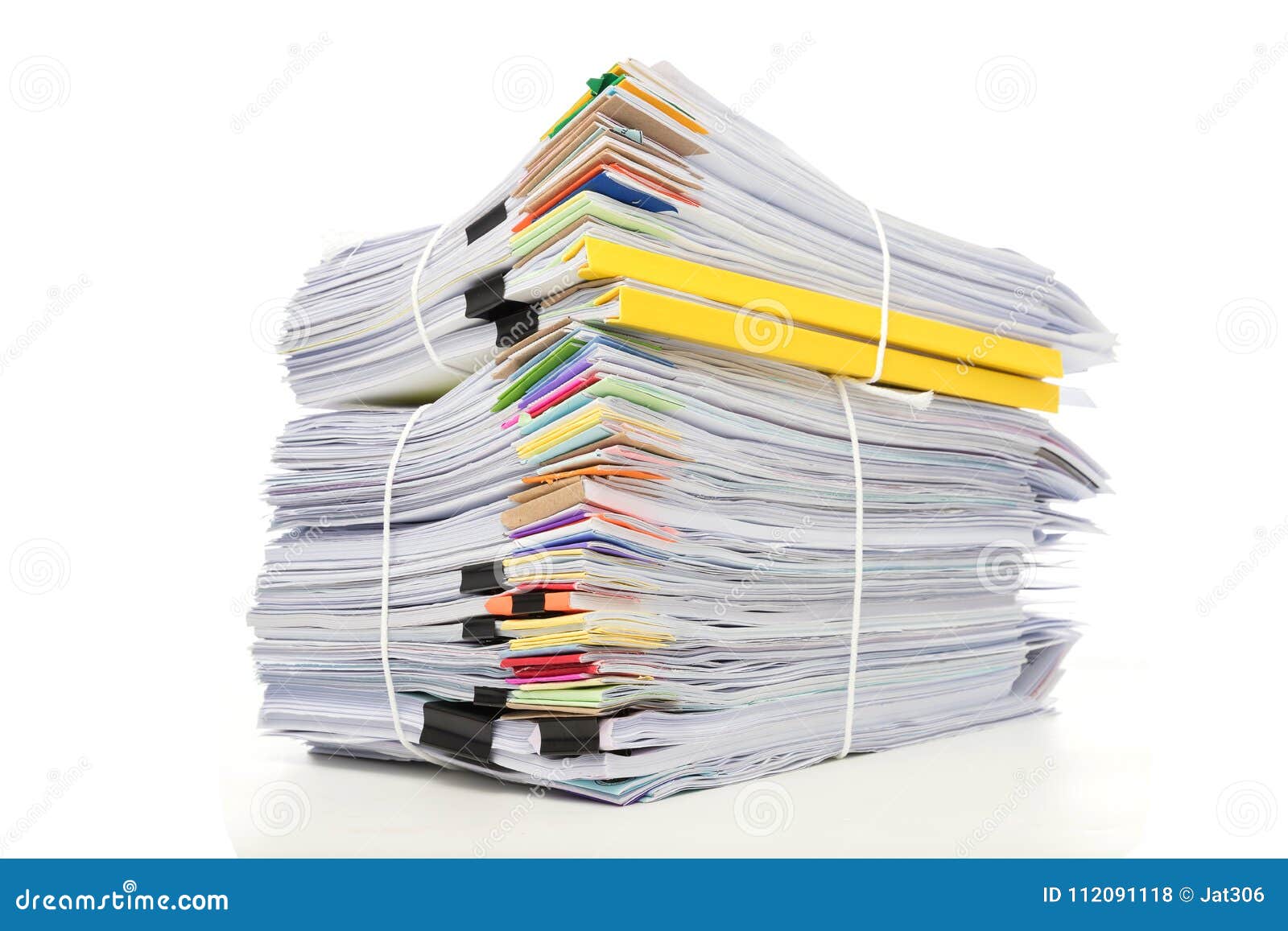 Stack of Business Document Papers Isolated on White Background Stock ...