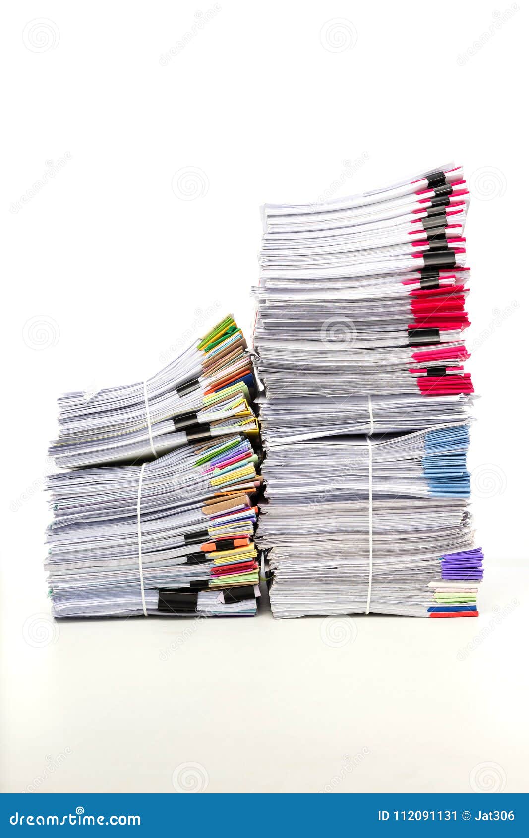Stack of Business Document Papers Isolated on White Background Stock ...