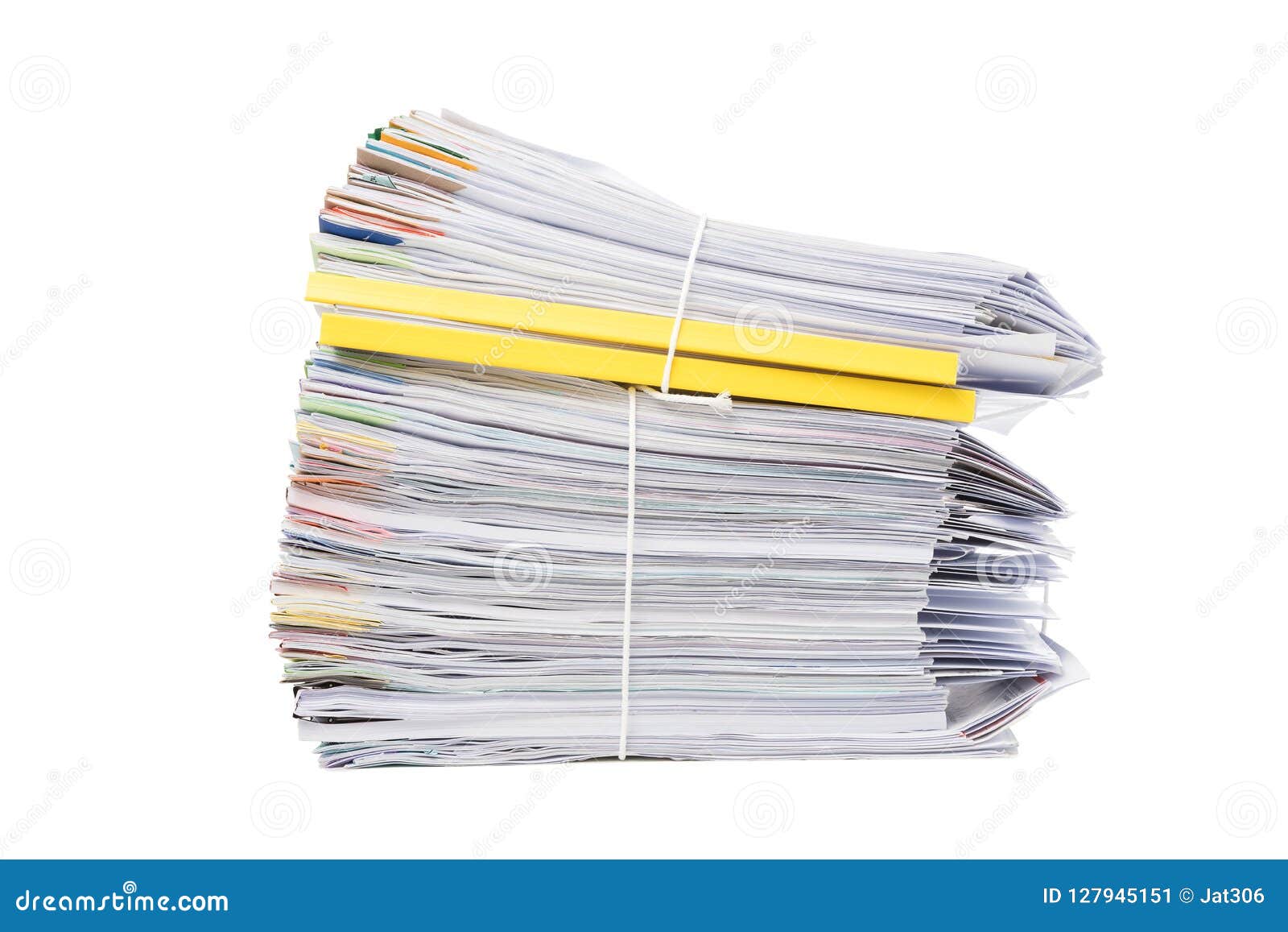 Stack of Business Document Papers Isolated on White Background Stock ...
