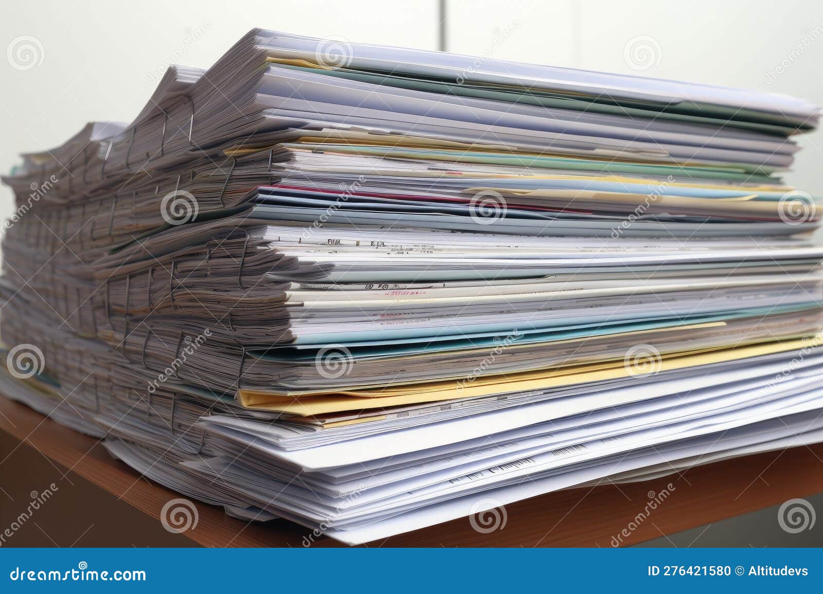 Stack of Business Documents, Each Neatly Aligned and Labeled Stock ...