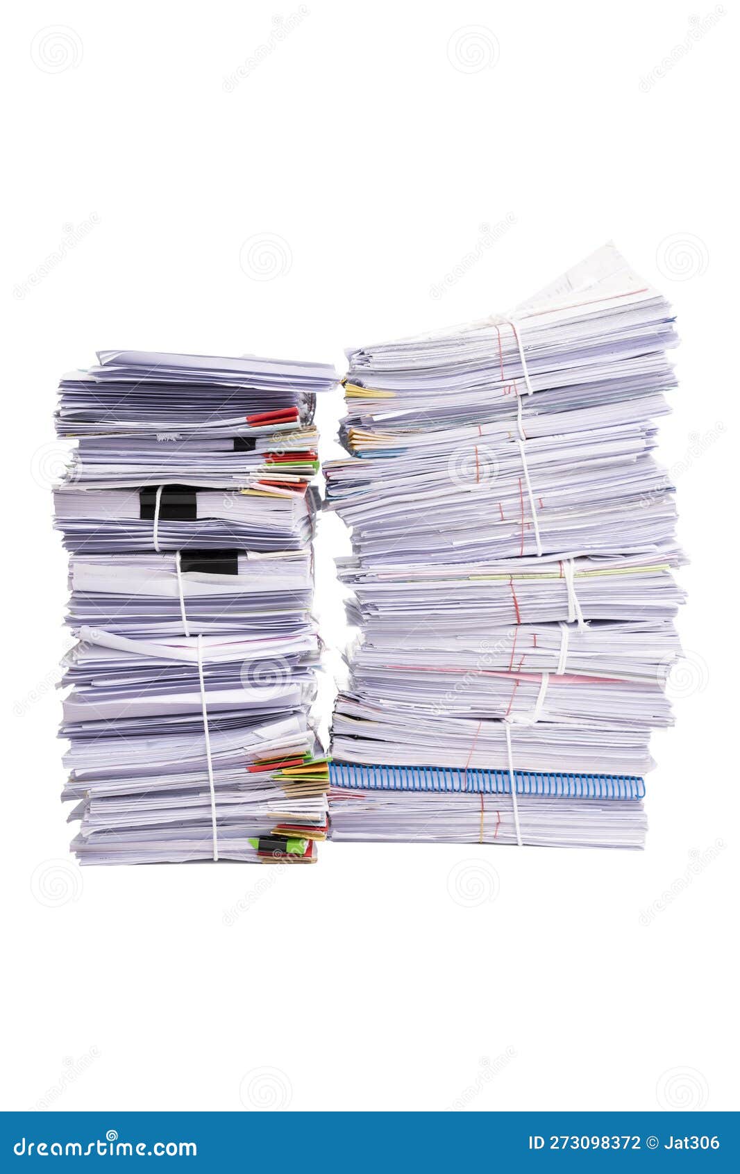 Stack of Business Documents Papers Isolated on White Background Stock ...