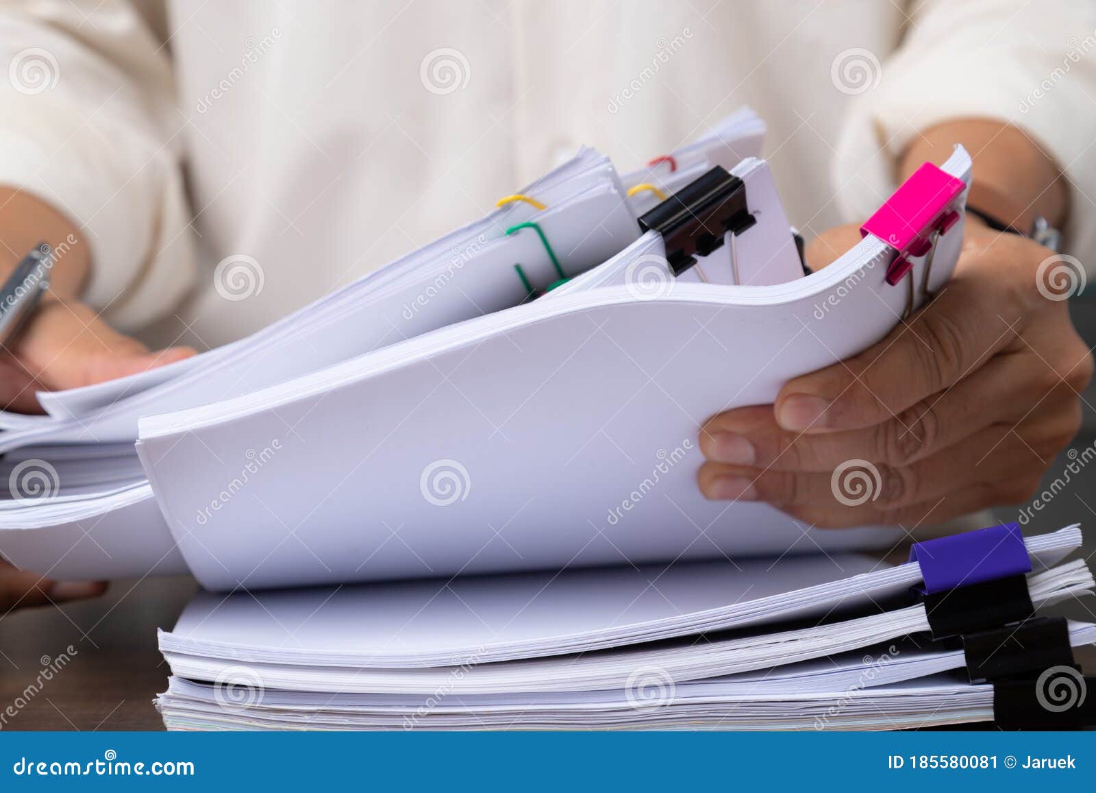 Stack of business paper stock image. Image of book, paperwork - 185580081