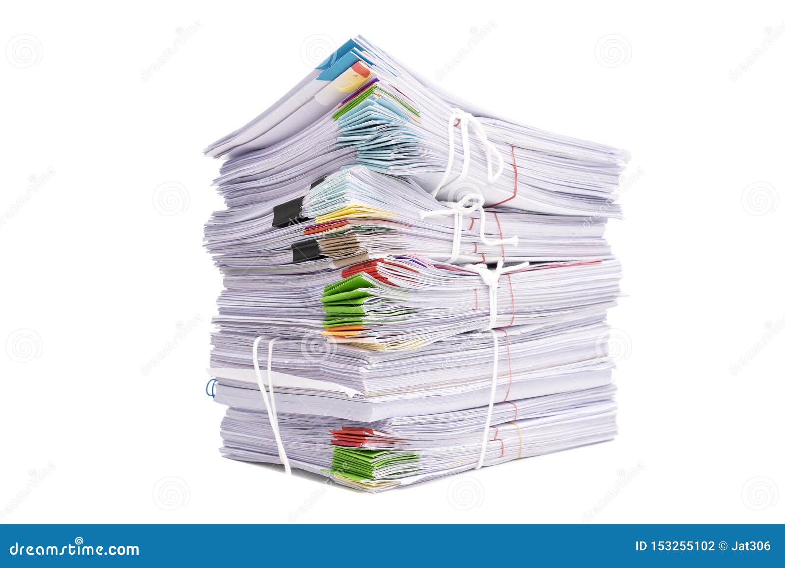 Stack of Business Papers Isolated on White Background Stock Photo ...