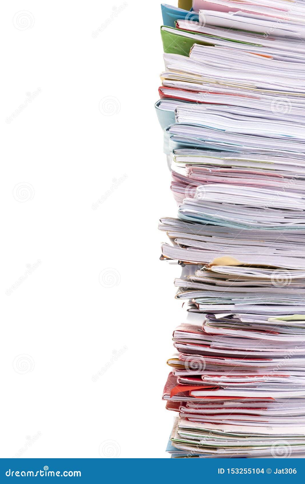Stack of Business Papers Isolated on White Background Stock Photo ...