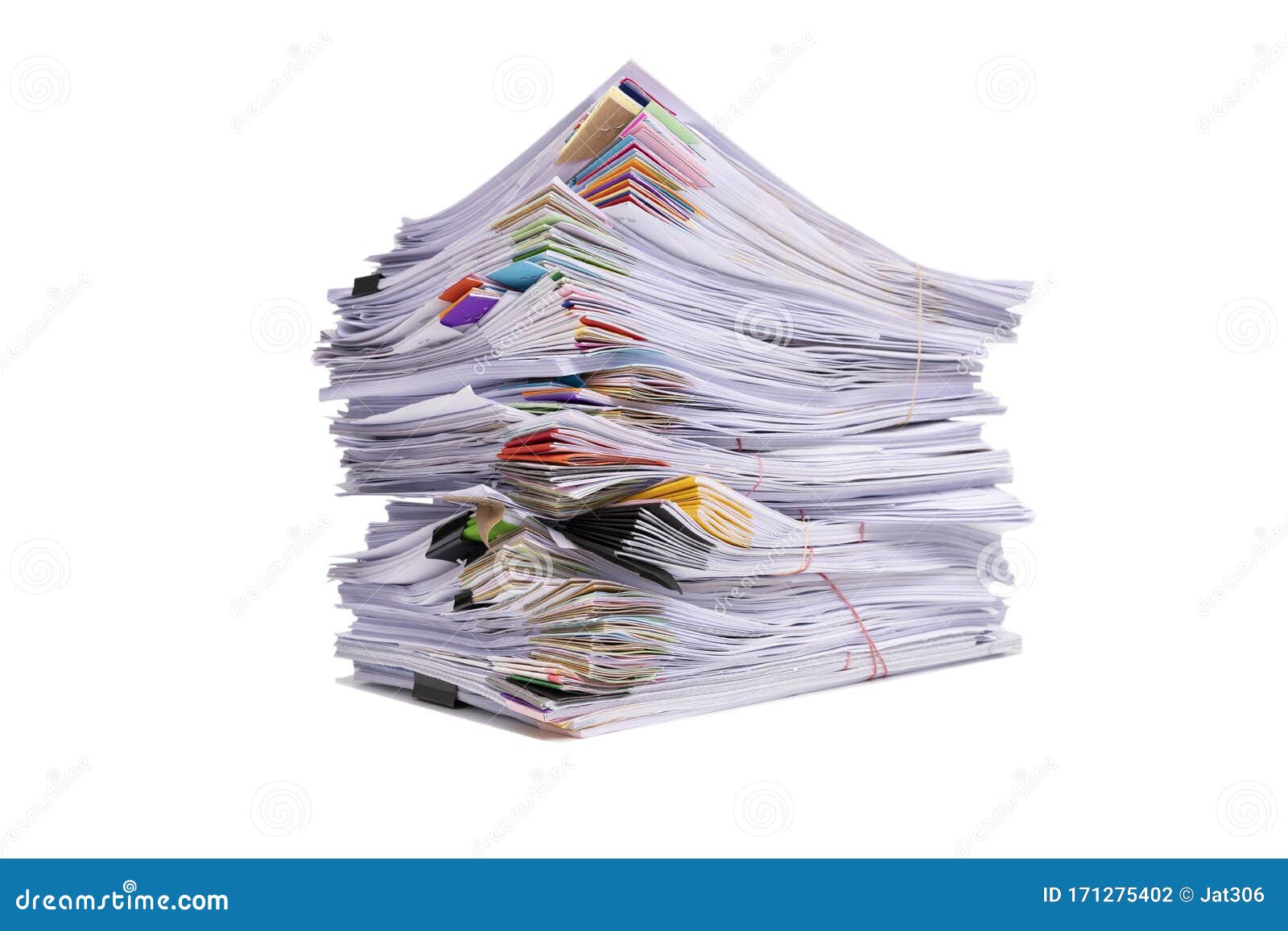 Stack of Business Papers Isolated on White Background Stock Photo ...