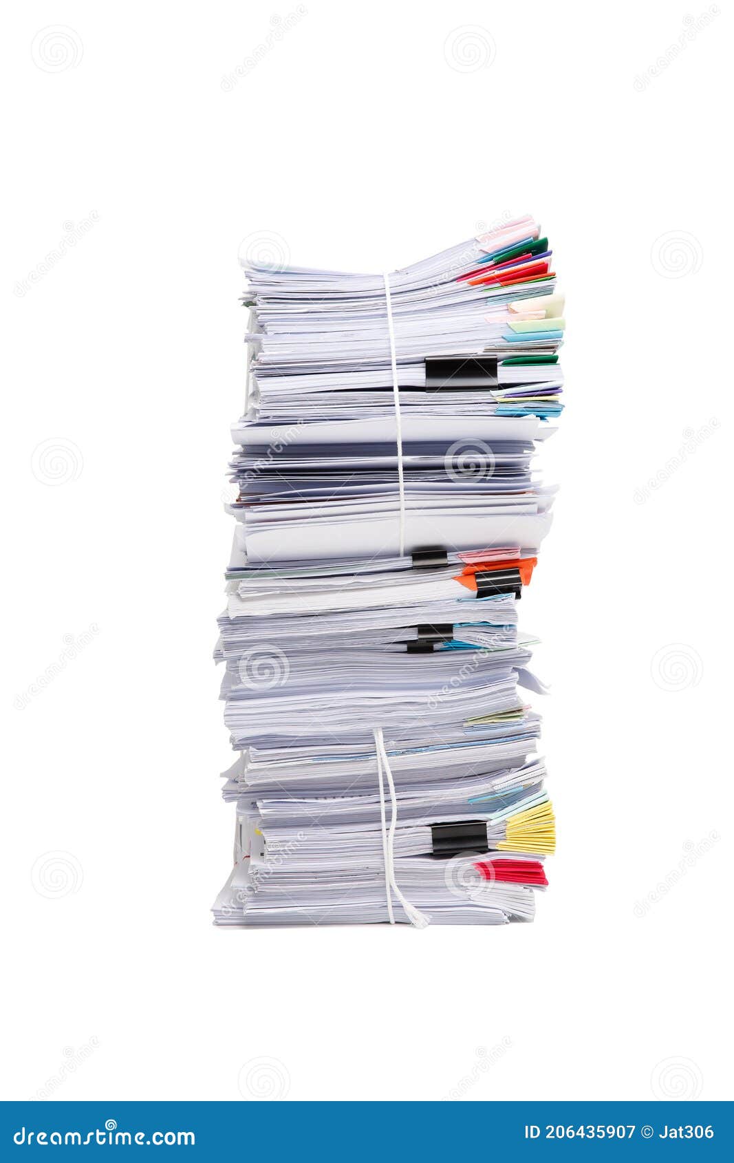 Stack of Business Papers Isolated on White Background Stock Image ...