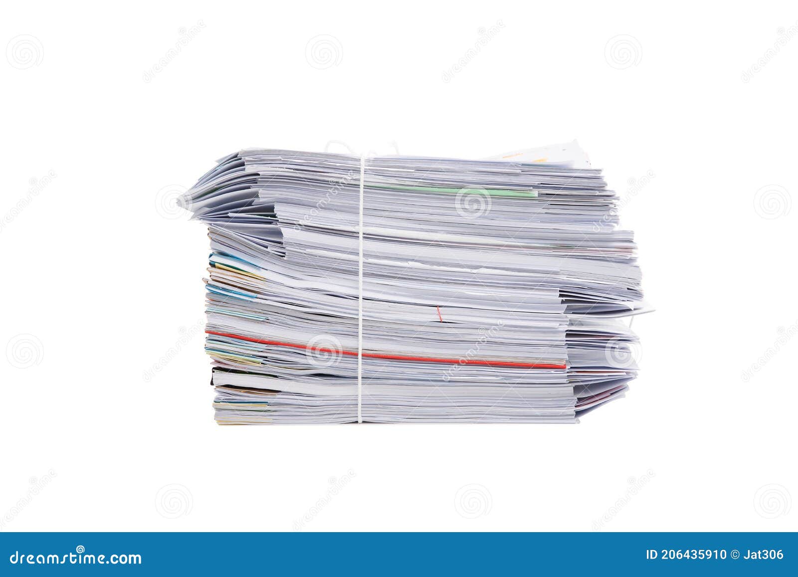 Stack of Business Papers Isolated on White Background Stock Photo ...