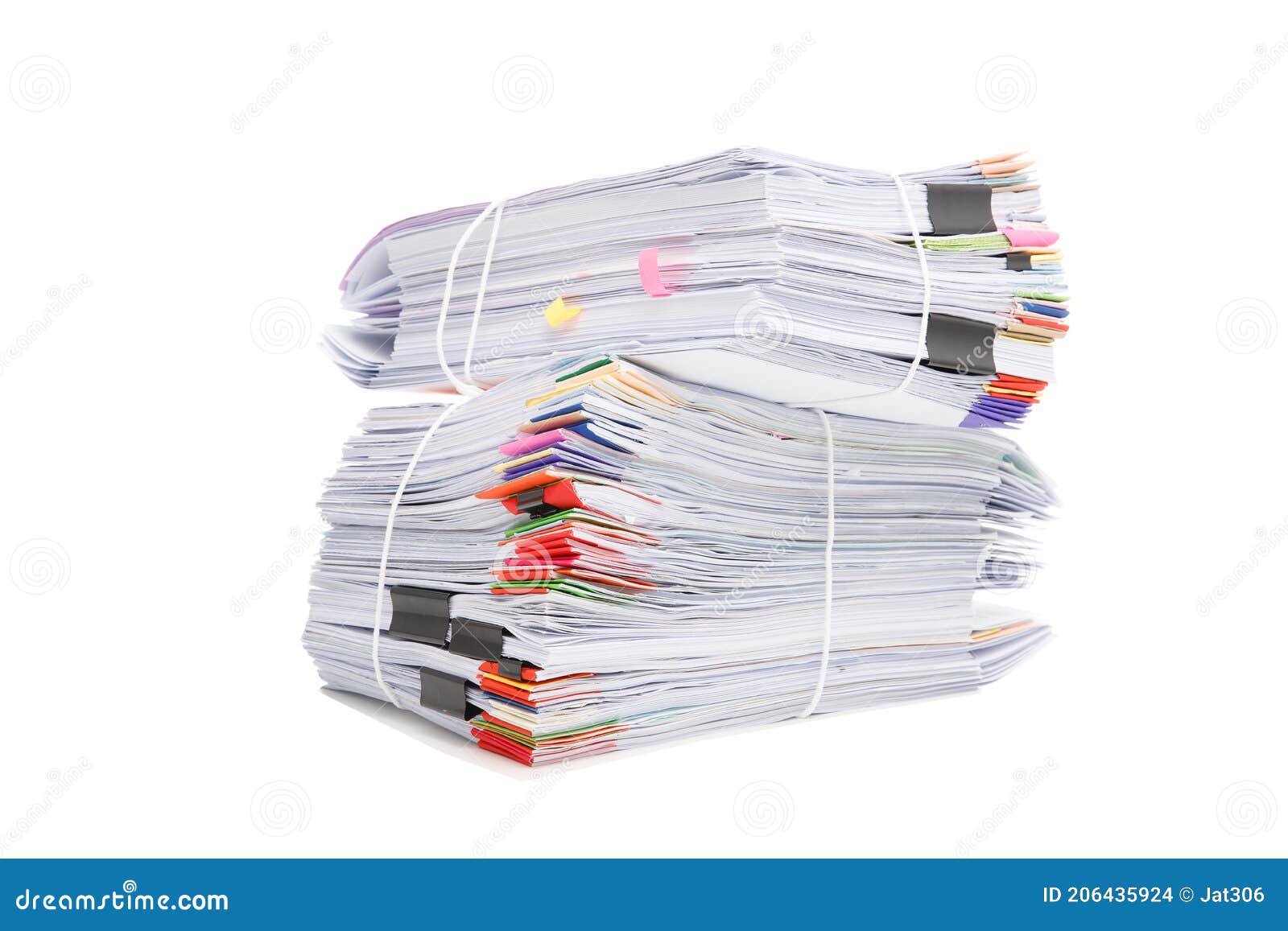 Stack of Business Papers Isolated on White Background Stock Photo ...