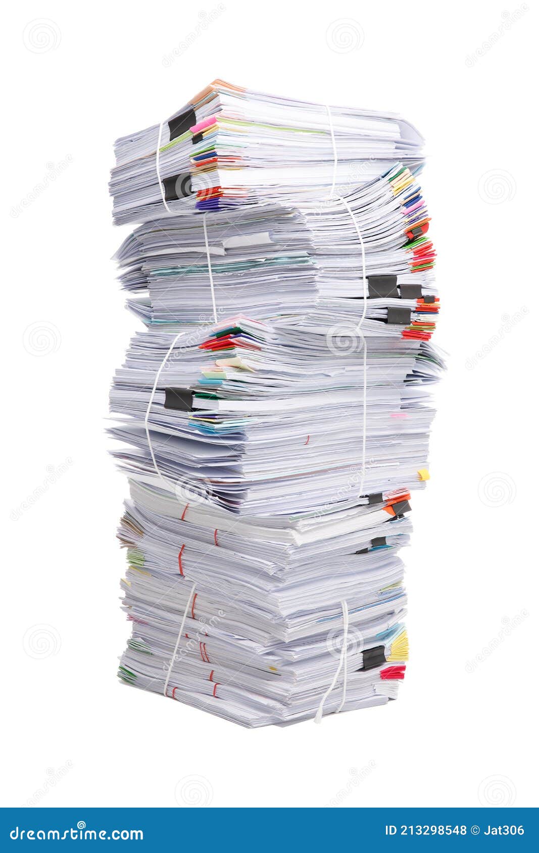 Stack of Business Papers Isolated on White Background Stock Photo ...