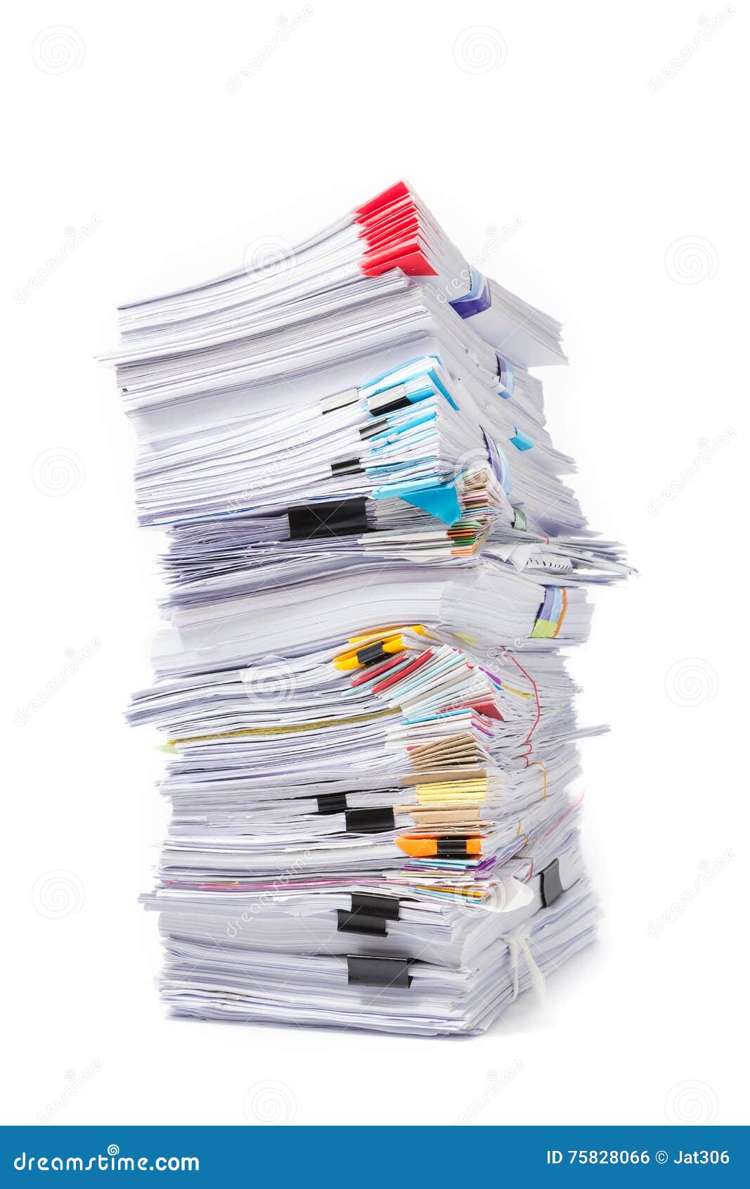 Stack of Business Papers Isolated Stock Photo - Image of copy ...