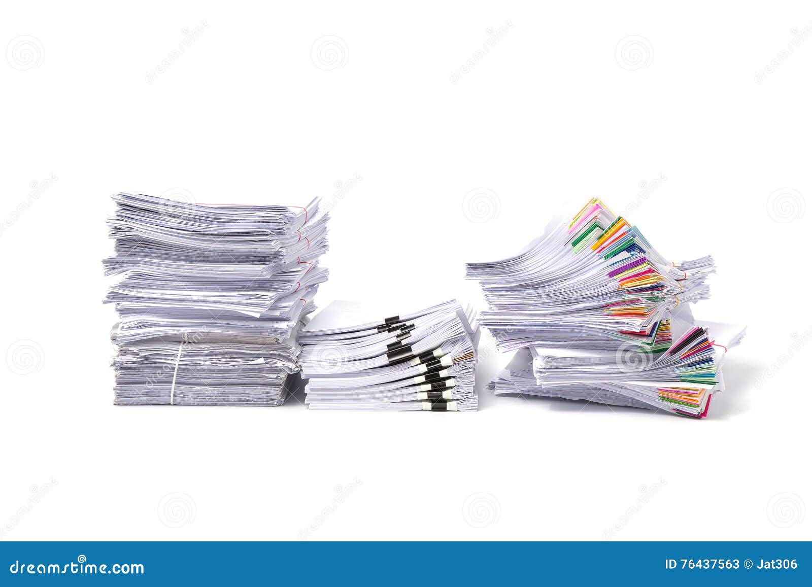 Stack of Business Papers Isolated Stock Image - Image of data ...