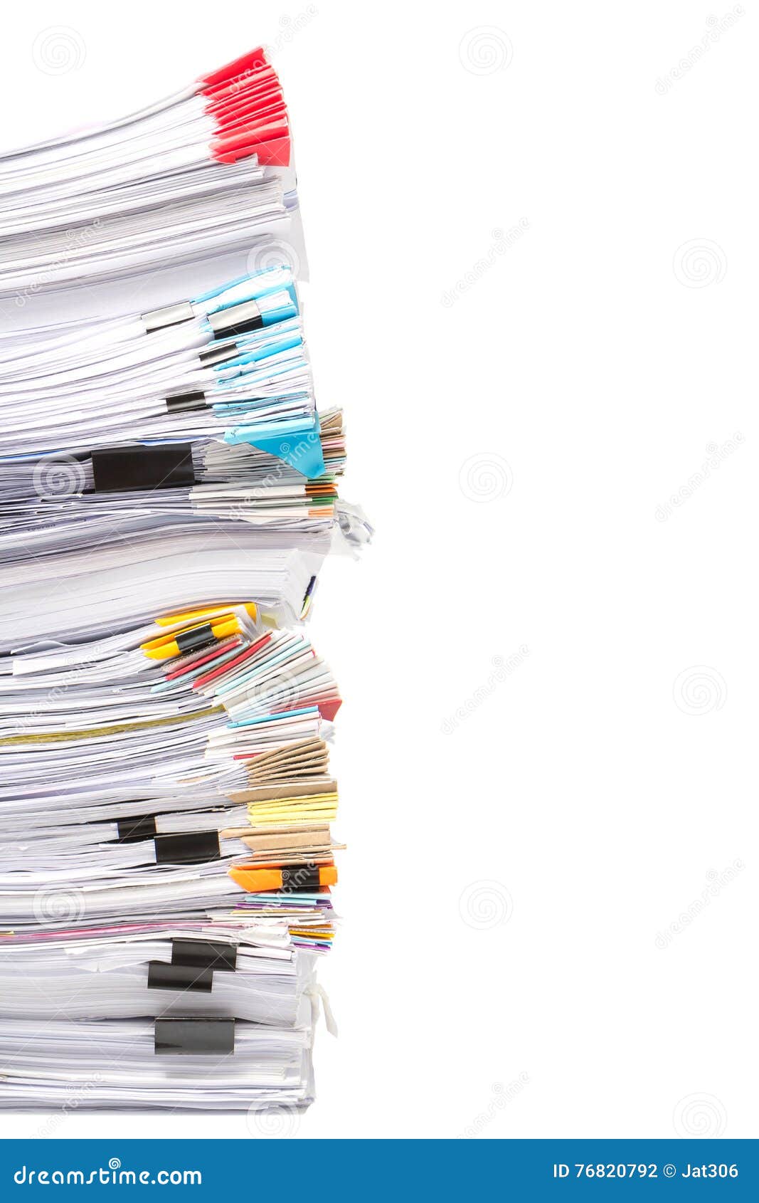Stack of Business Papers Isolated Stock Photo - Image of information ...