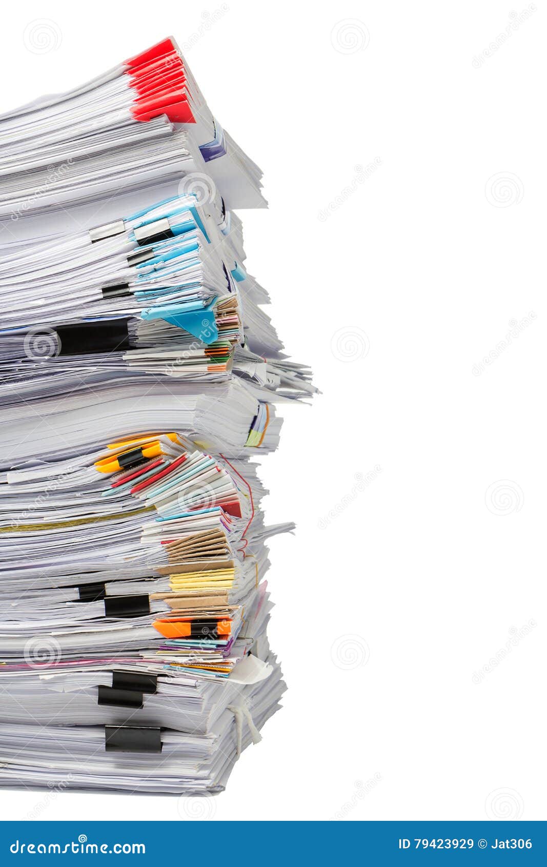Stack of Business Papers Isolated on White Stock Image - Image of media ...