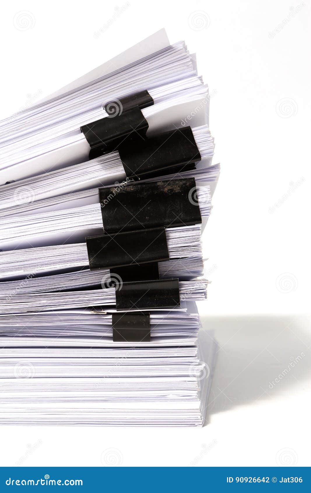 Stack of Business Papers Isolated on White Stock Photo - Image of mess ...