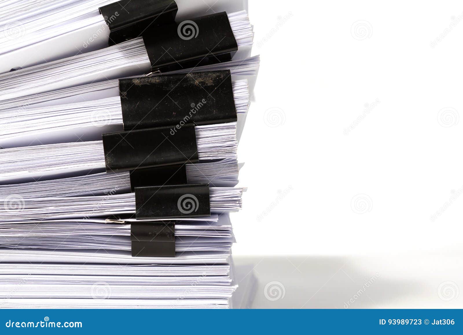 Stack of Business Papers Isolated on White Stock Image - Image of ...