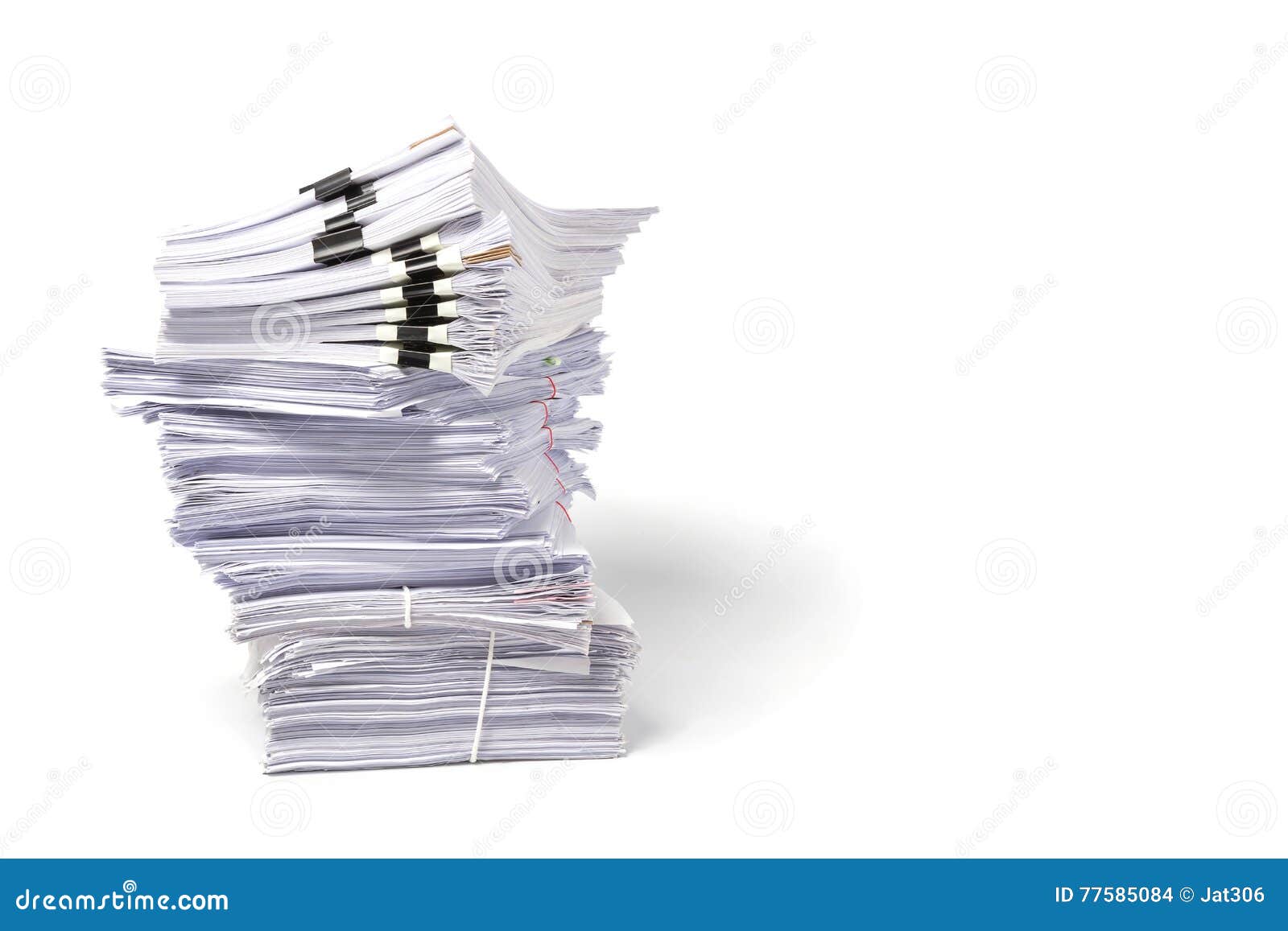 Stack of Business Papers Isolated on White Background. Stock Photo ...