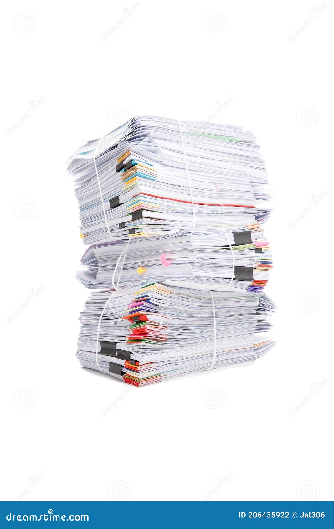 Stack of Business Papers Isolated on White Background Stock Photo ...