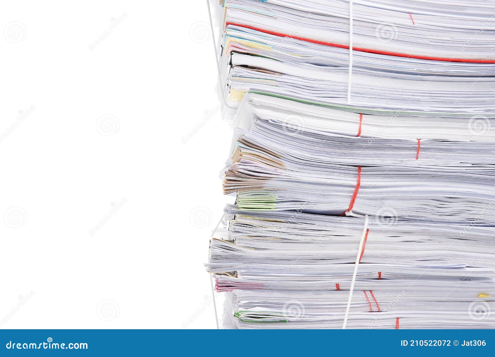 Stack of Business Papers Isolated on White Background Stock Photo ...