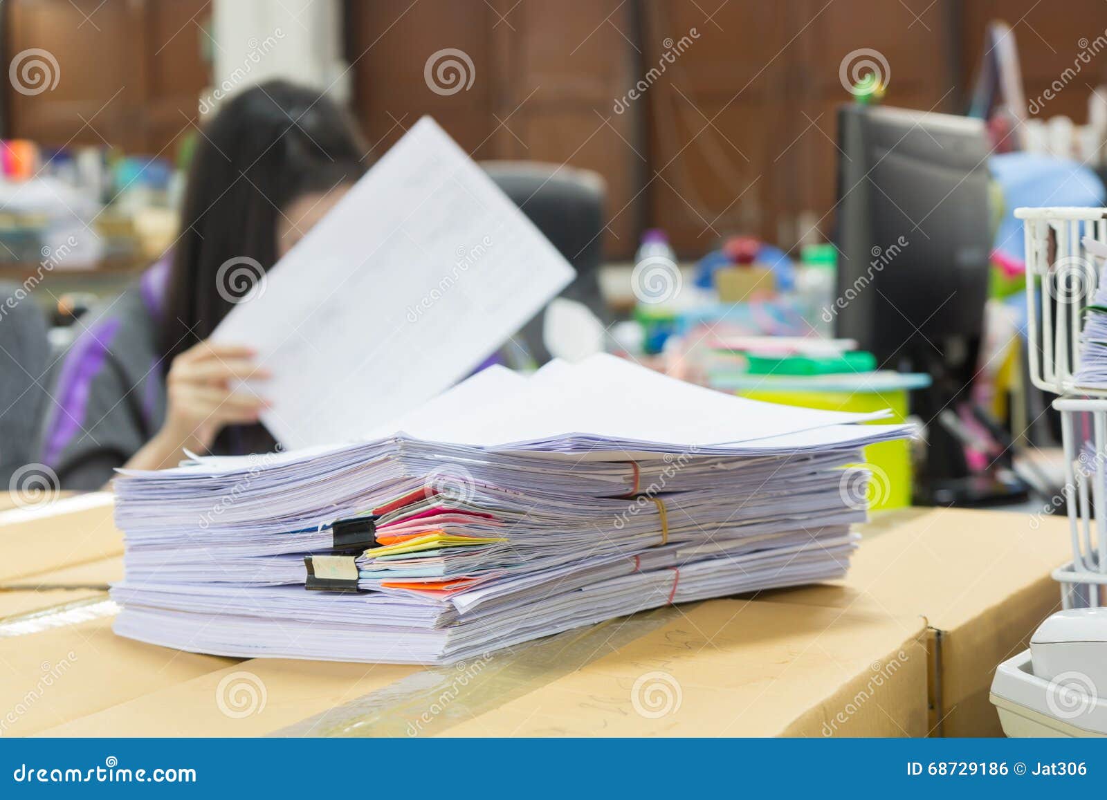 Stack of business papers stock photo. Image of office - 68729186