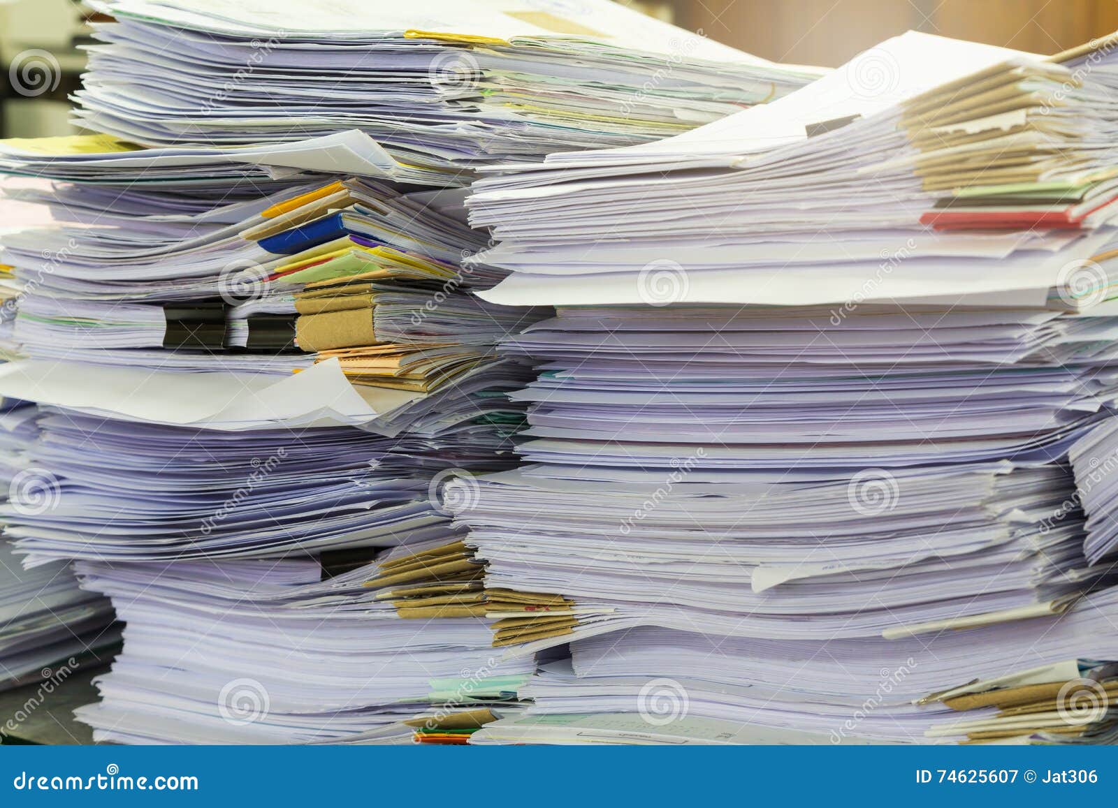Stack of business papers stock image. Image of office - 74625607