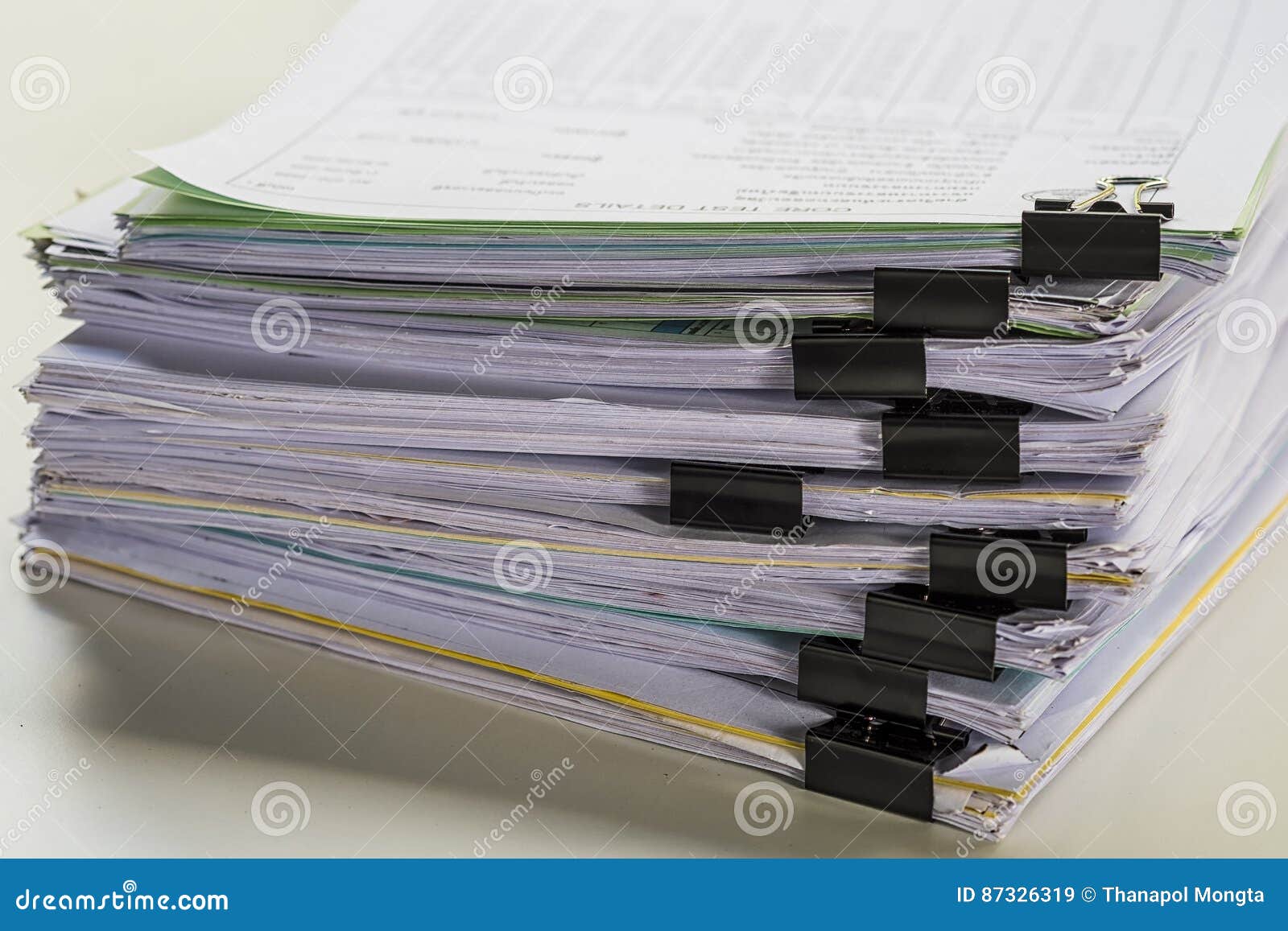 Stack of Business Report Paper File Stock Image - Image of history ...