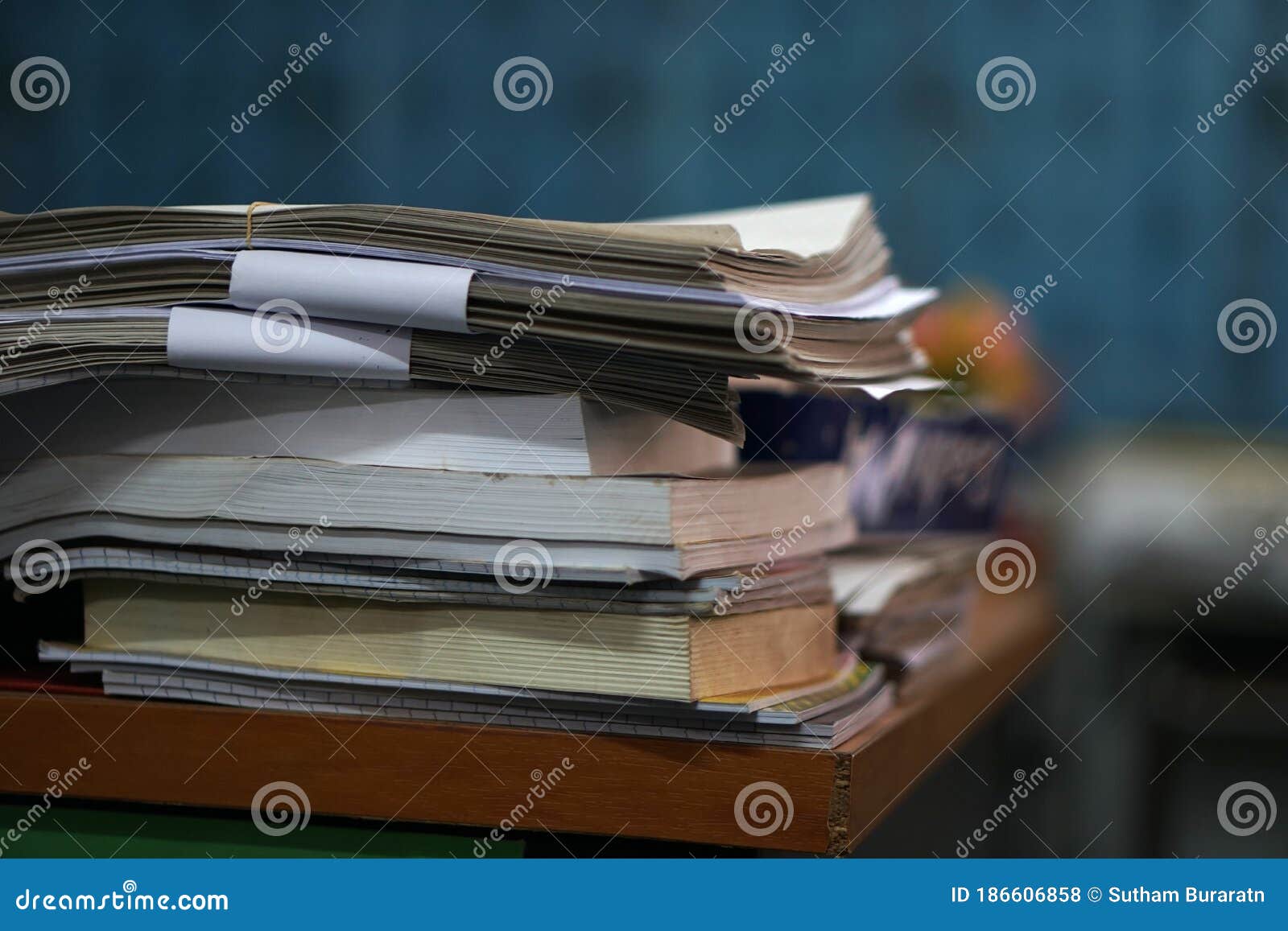 Business Report Paper Files on Desk Stock Photo - Image of busy ...