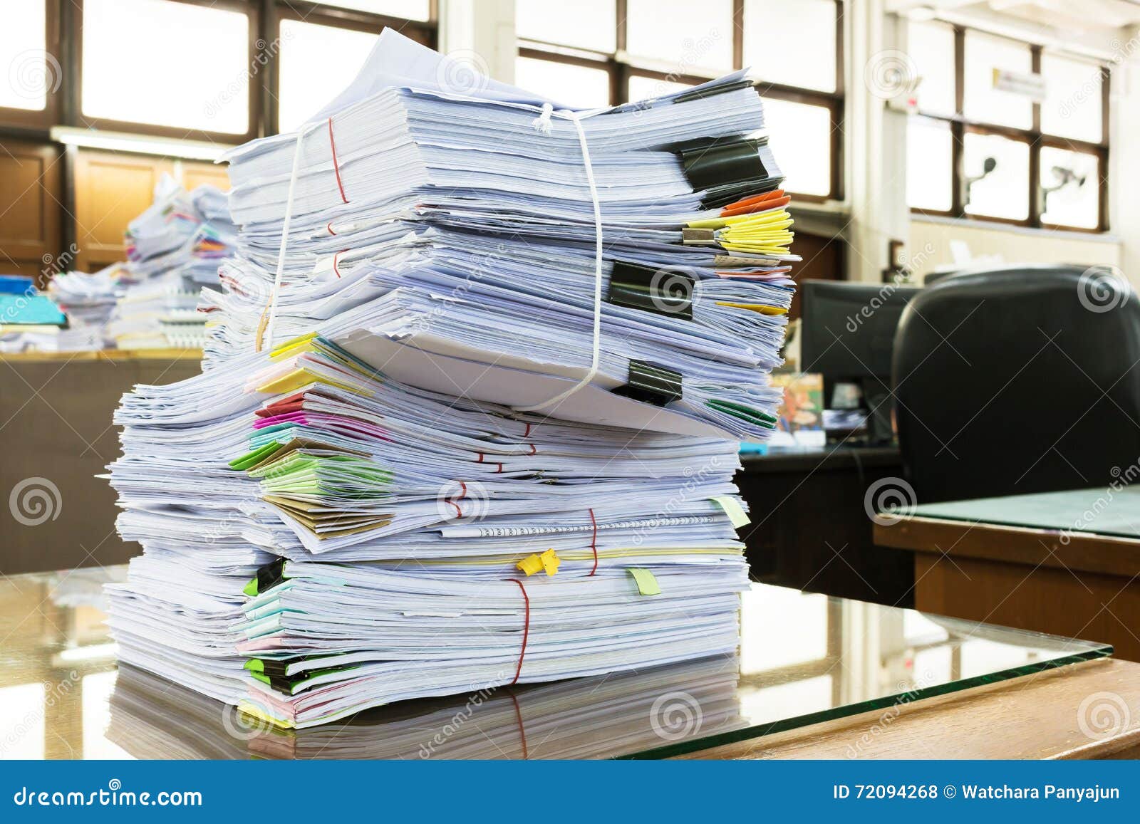 Stack of Business Report Paper Stock Photo - Image of elegant ...