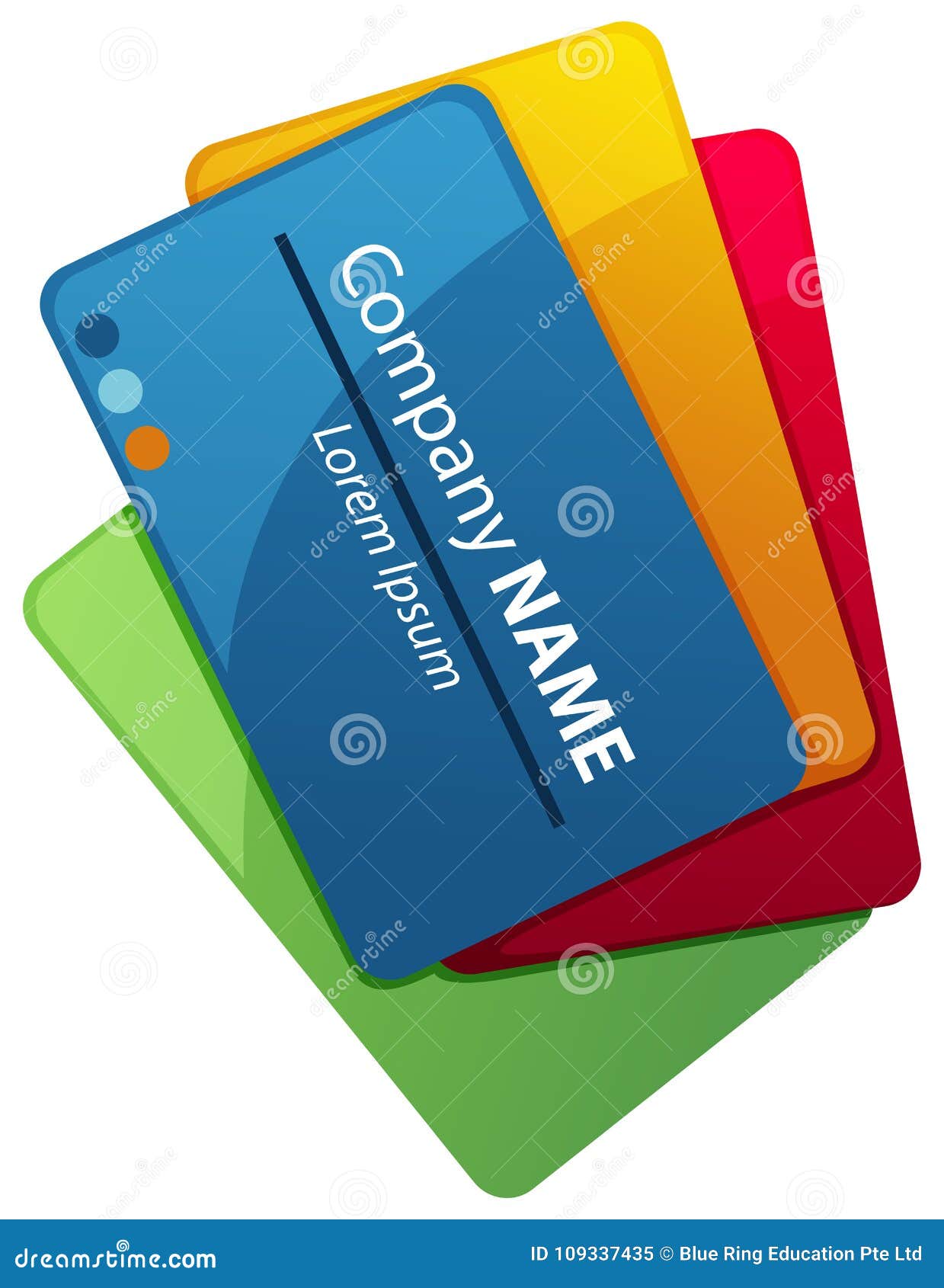 Stack of Businesscards on White Background Stock Vector - Illustration ...