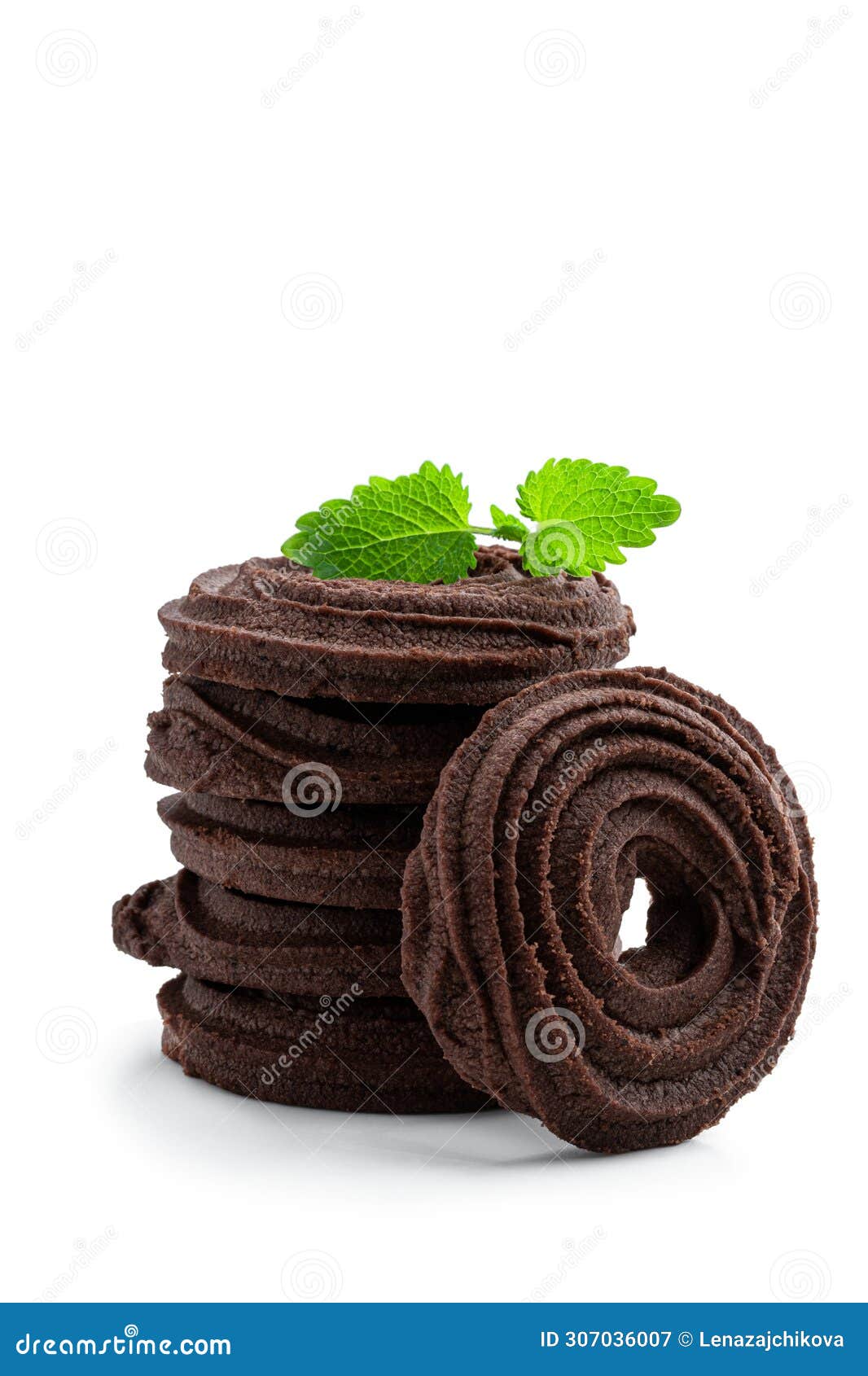 Stack of Butter Chocolate Biscuits Isolated on White Stock Image ...