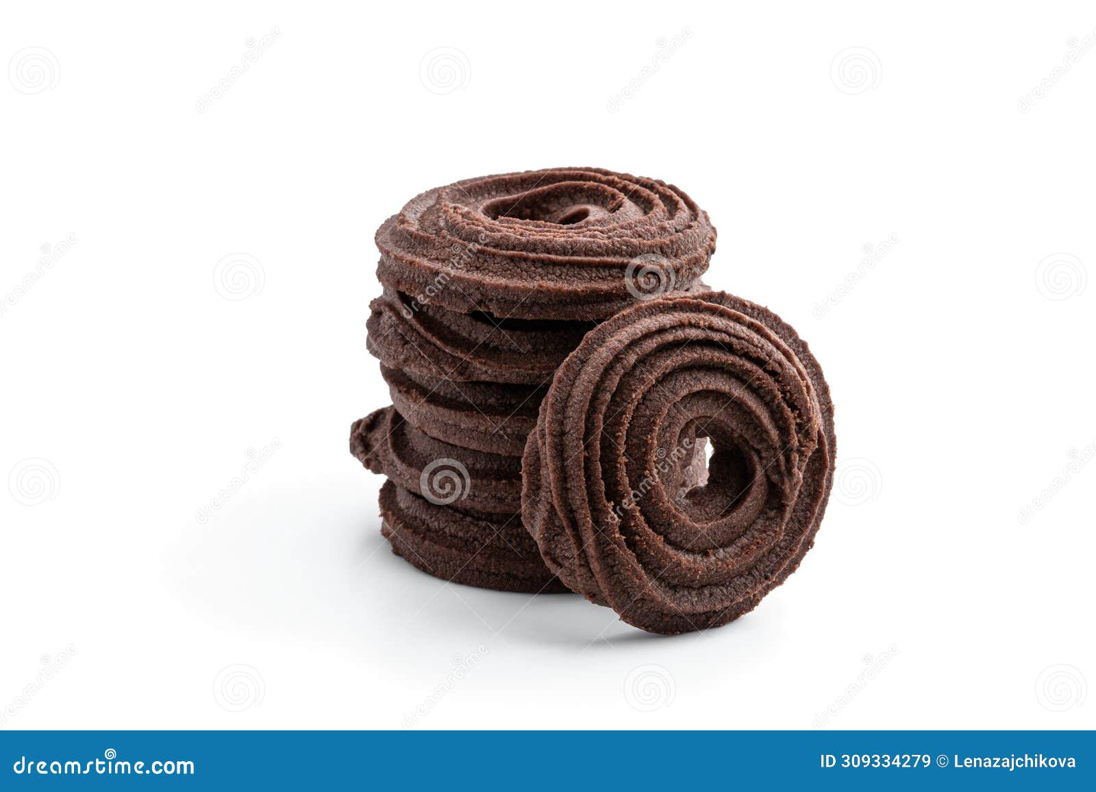 Stack of Butter Chocolate Biscuits Isolated on White Stock Image ...