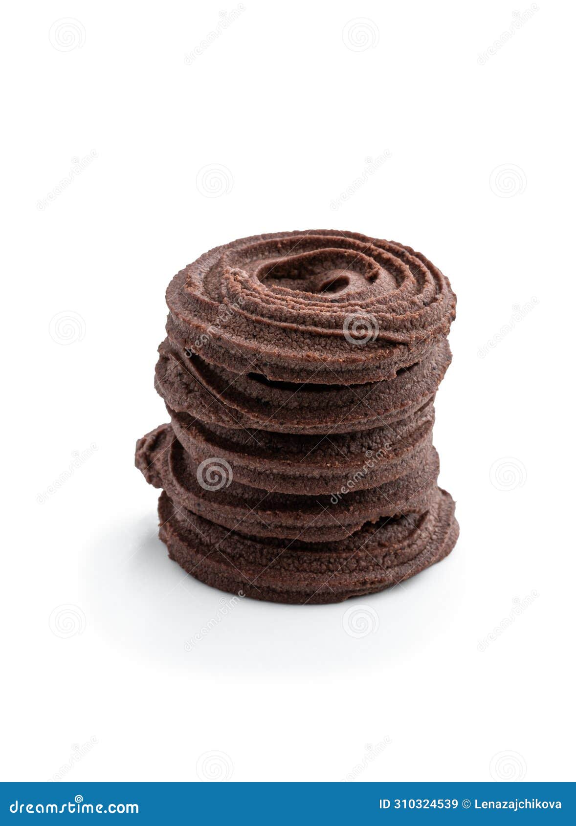 Stack of Butter Chocolate Biscuits Isolated on White Stock Image ...