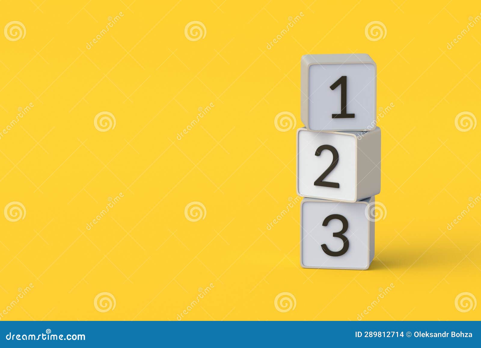 Stack of Buttons with Numbers 1 2 3. Execution Priority Stock ...