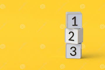 Stack of Buttons with Numbers 1 2 3. Execution Priority Stock ...