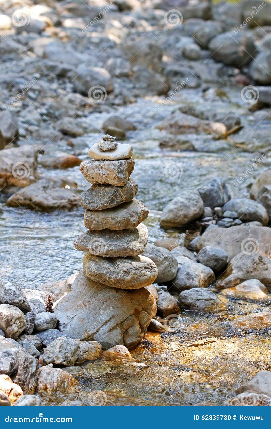 A Stack of Cairn Stone in the Stream Stock Photo - Image of alpine ...