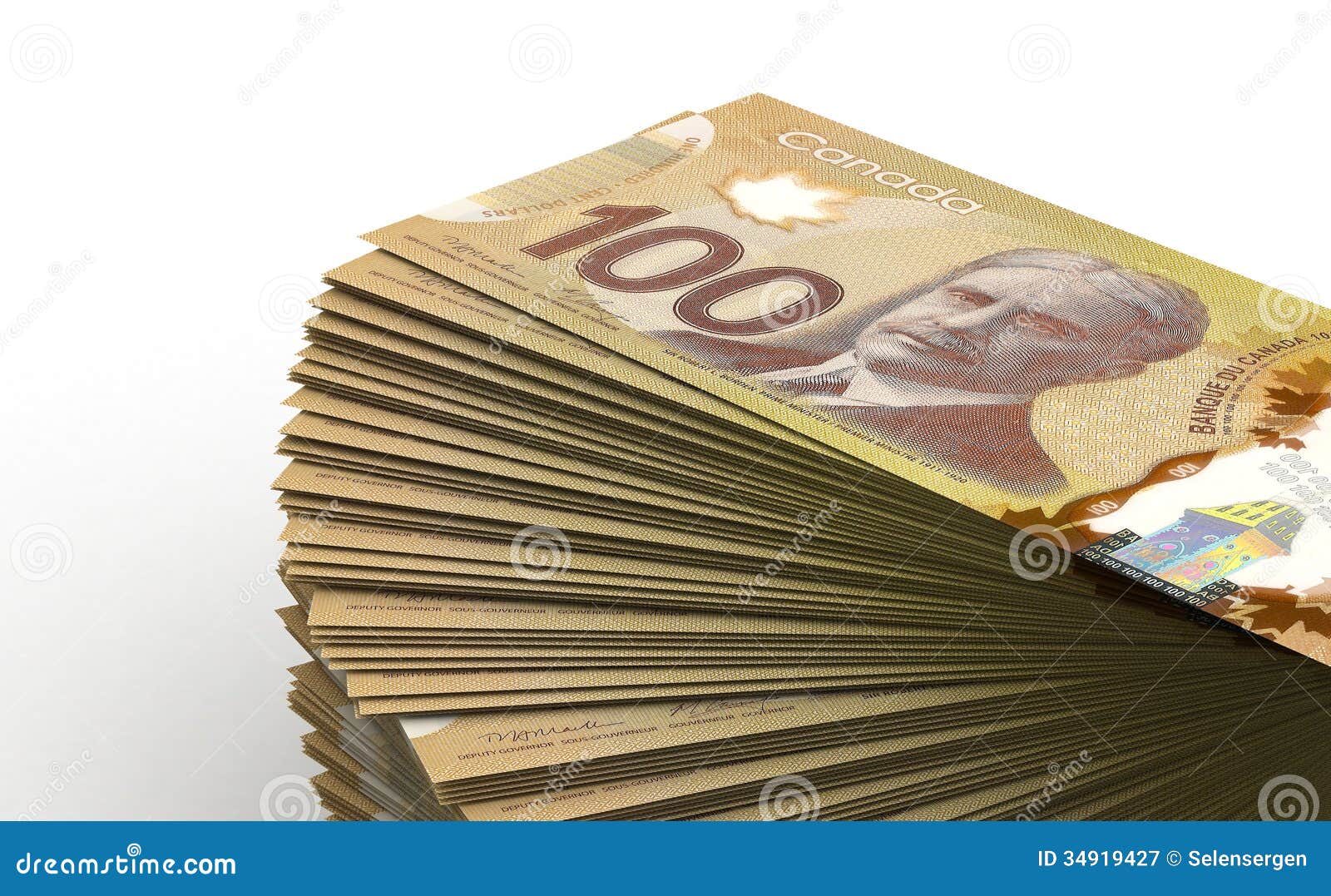 Canadian Money Bills Stacks