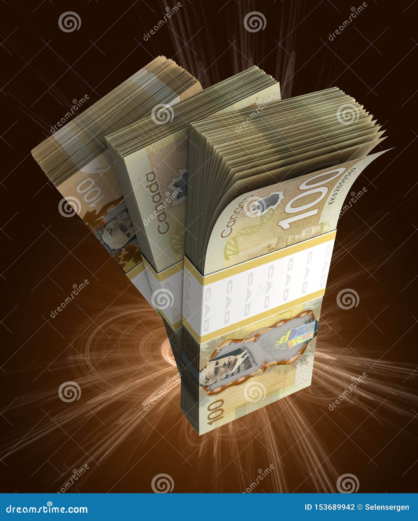 Stack of Canadian Dollar stock illustration. Illustration of investment ...