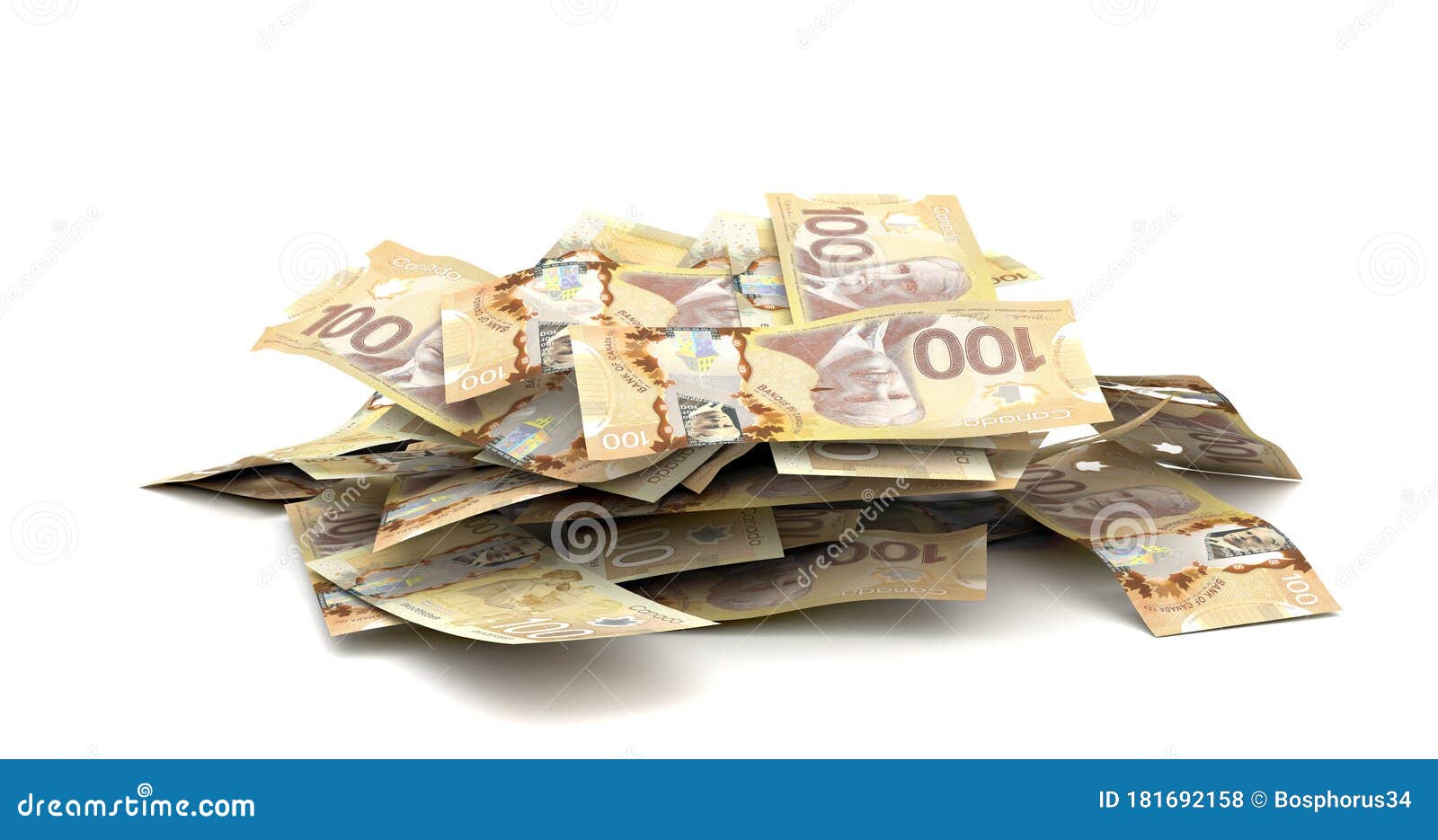 Stack of Canadian Dollars stock photo. Image of banking - 181692158