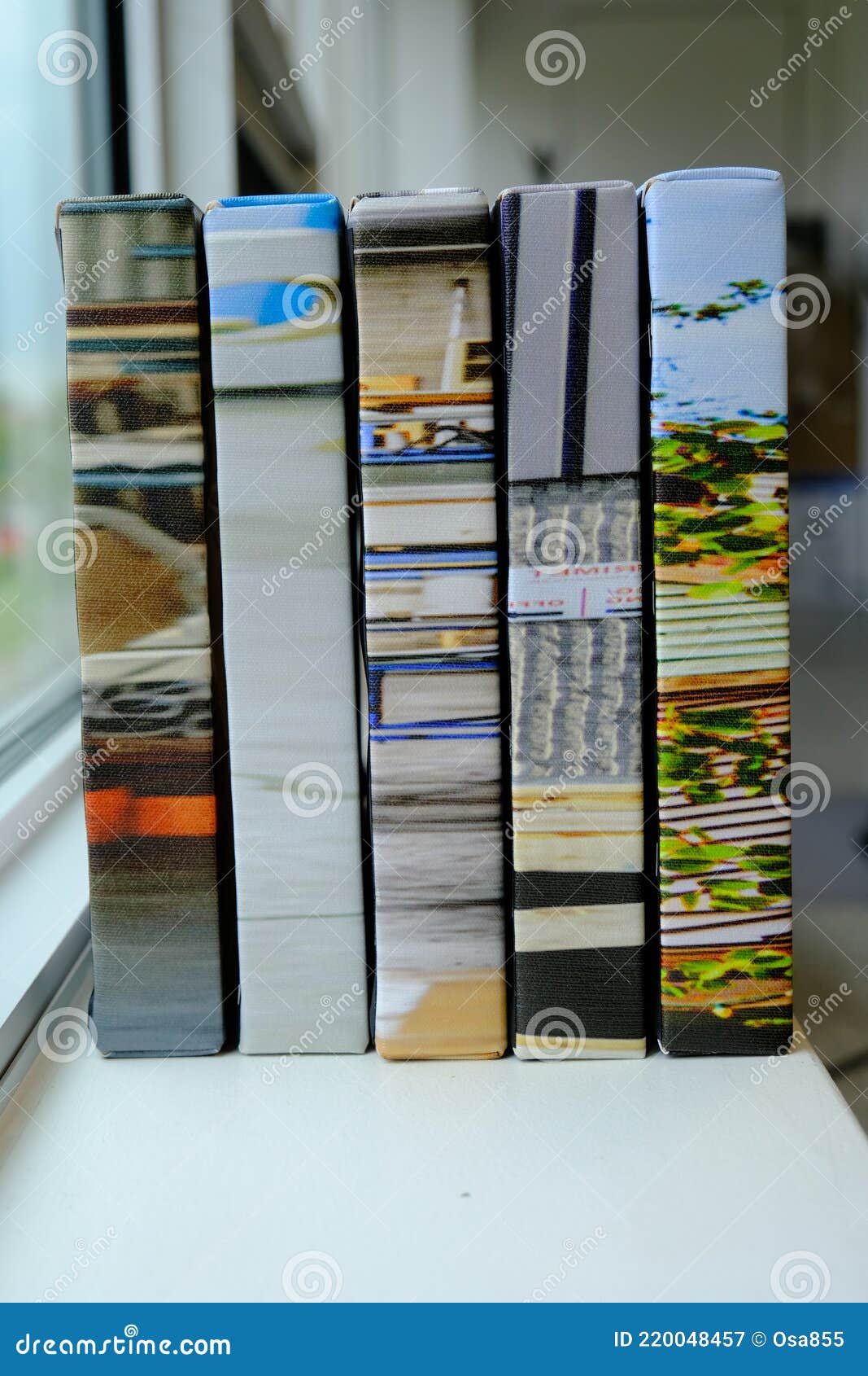 Stack of Canvas Gallery Wrap Prints from the Side Stock Image - Image ...