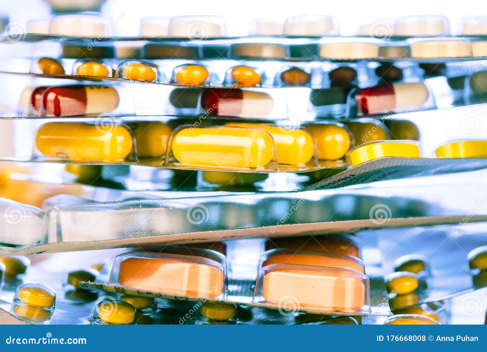 Stack of Capsules Packed in Blisters Stock Photo - Image of hospital ...