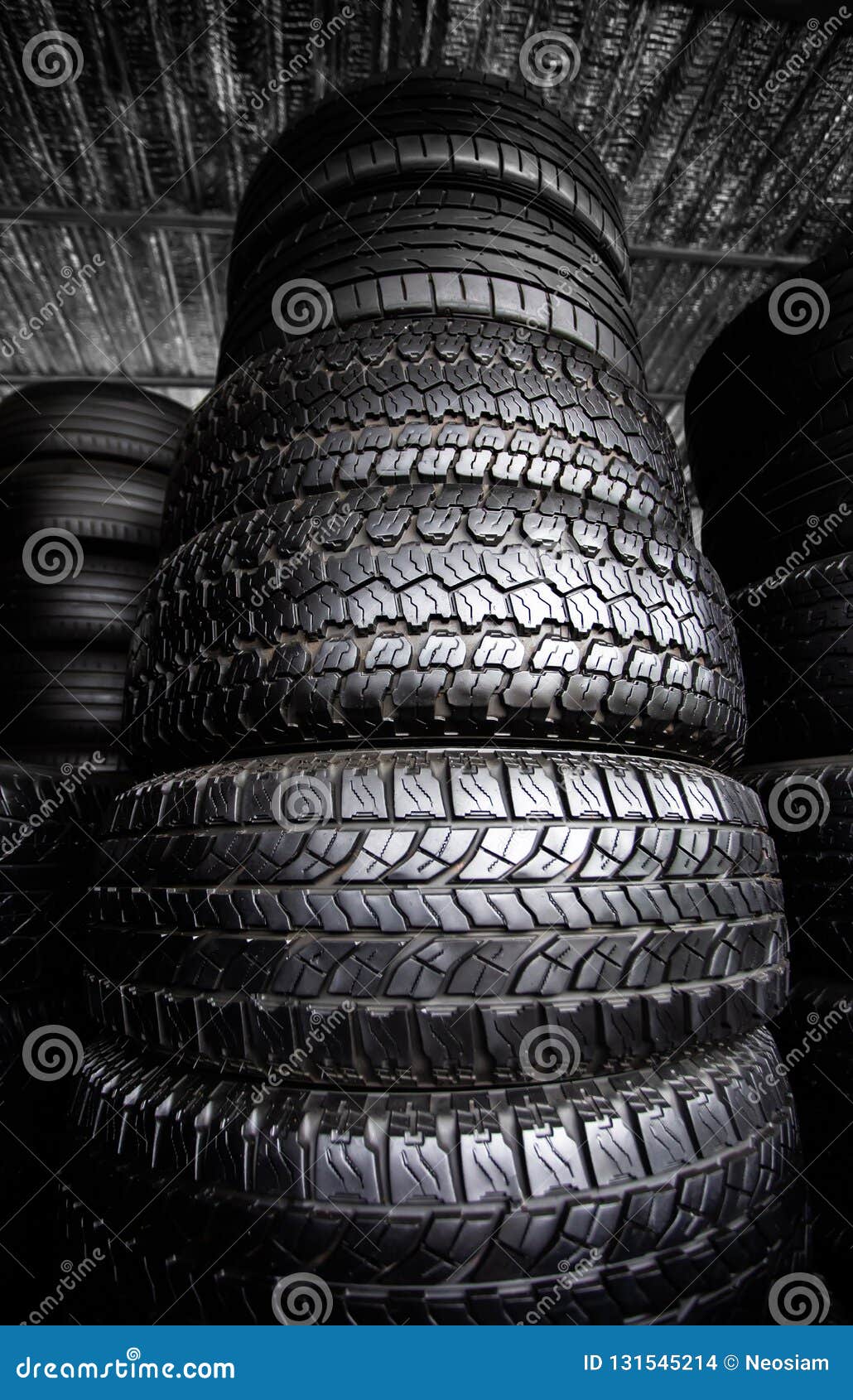 Stack of Car Tires stock photo. Image of garbage, environment - 131545214
