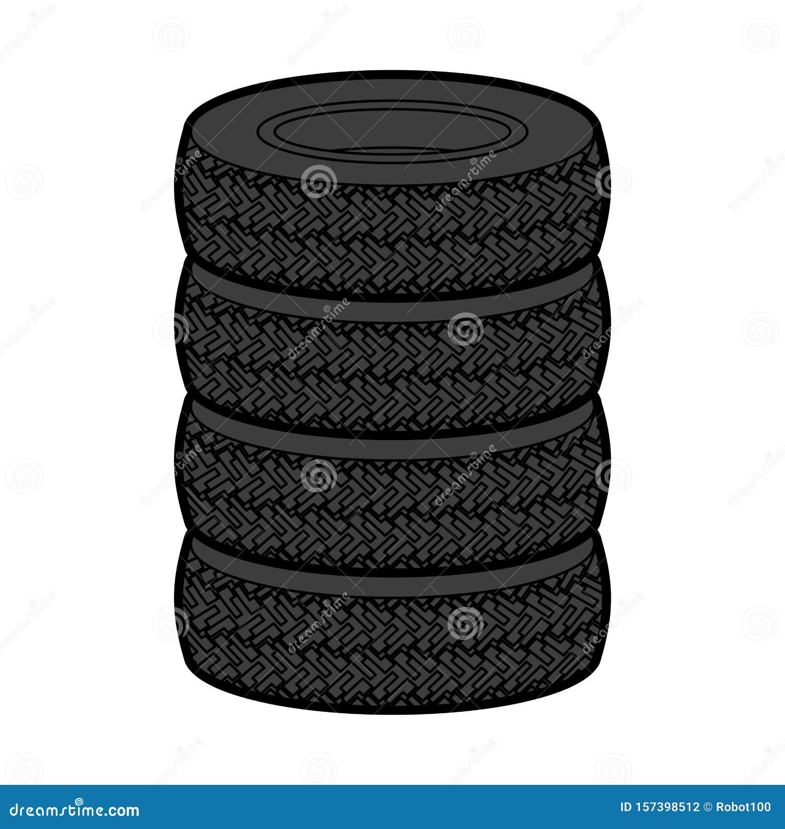 Stack of Car Tires Isolated. Vector Illustration Stock Vector ...