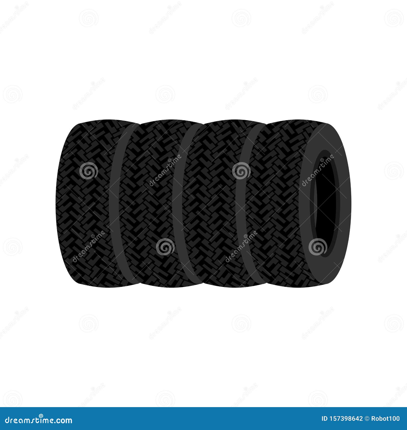 Stack of Car Tires Isolated. Vector Illustration Stock Vector ...