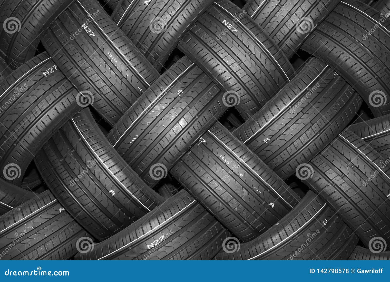 Stack of Car Tires with Shadow Deep of View. Great for Backgrounds ...