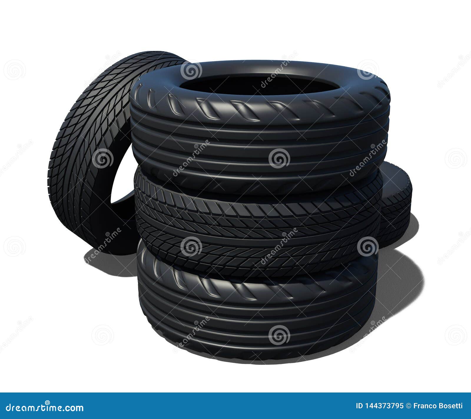 Stack of Car Tires with Various Grooves Stock Illustration ...