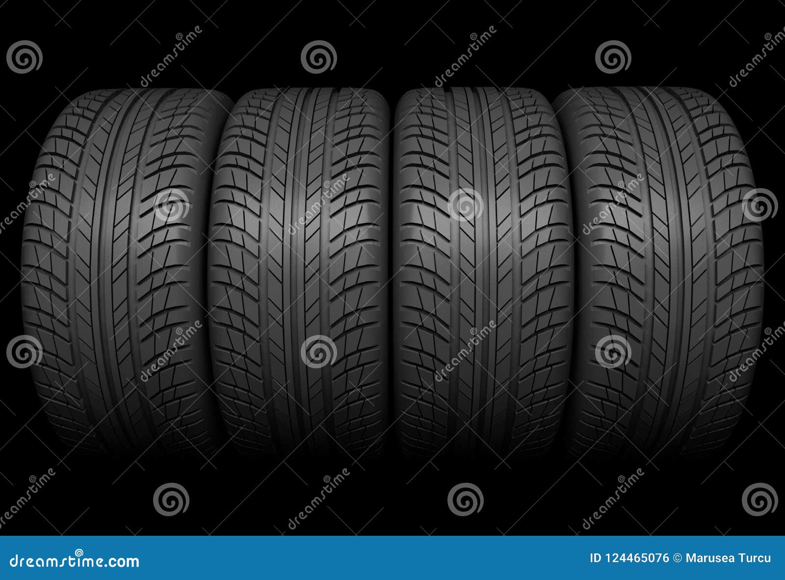 Stack of Car Wheel on Black Stock Illustration - Illustration of metal ...