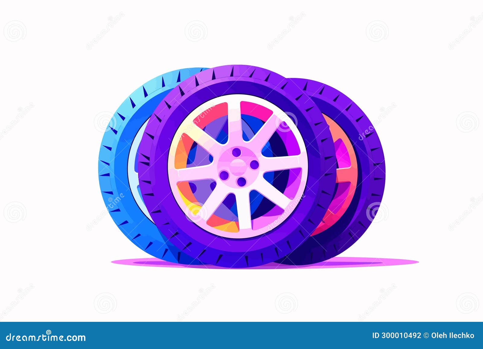 Stack of Car Wheels Isolated Vector Style Illustration Stock Vector ...