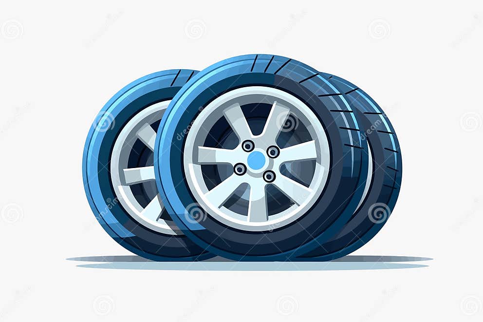 Stack of Car Wheels Isolated Vector Style Illustration Stock Vector ...